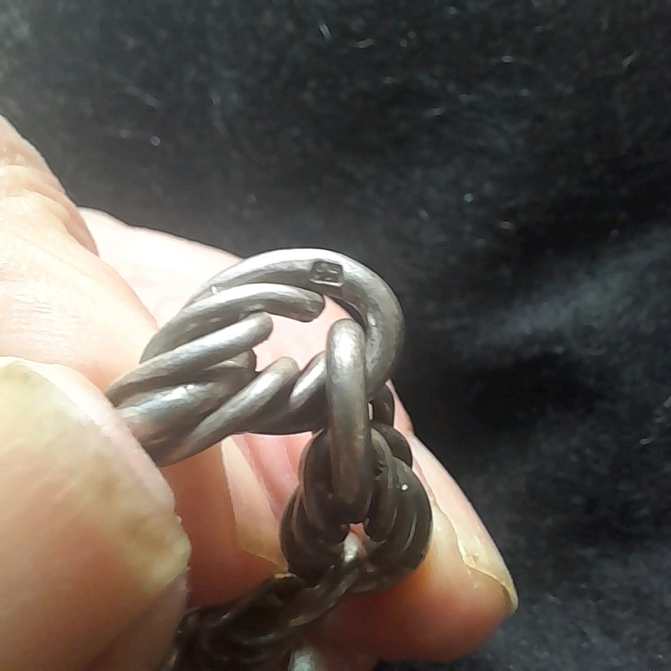 Antique Silver Pocket Watch Chain, Sterling Seal Warwick Bear With ...