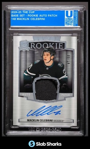 2024 UPPER DECK THE CUP #148 MACKLIN CELEBRINI ROOKIE PATCH AUTO RC 47/ ...