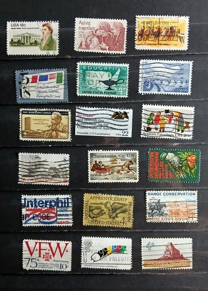 Great United States Stamp Collection With 225 All Different Stamps ...