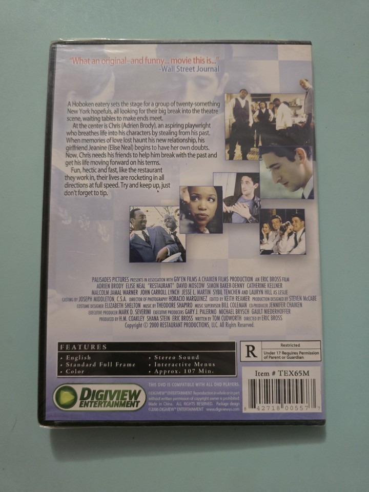 Restaurant (DVD, 2000) Adrien Brody 750723103723| eBay