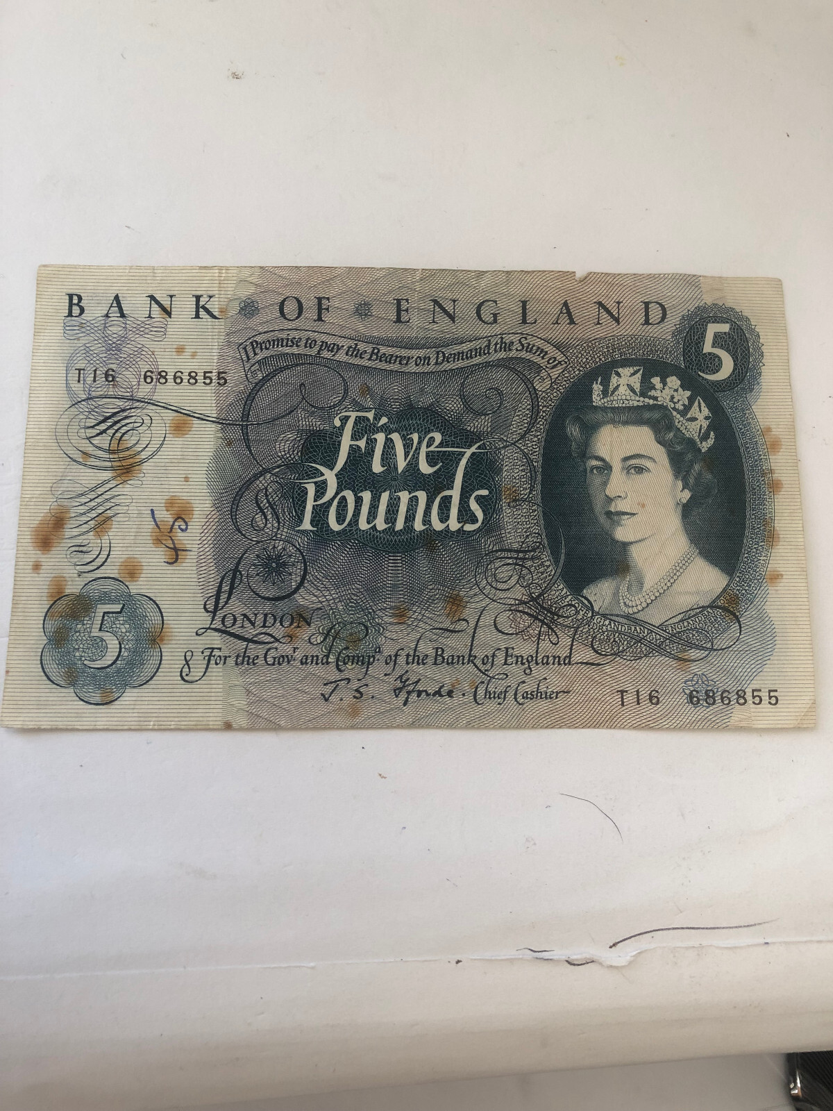 BANK OF ENGLAND FIVE POUND NOTE T16 686855 | eBay UK