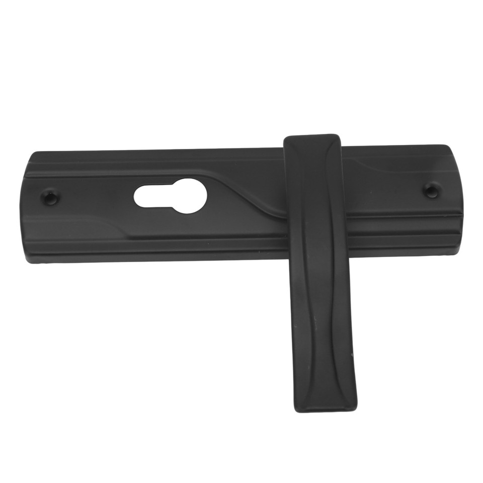 Door Handle Key Lock Set Black Lever Lock Handles with Steel Panel and ...