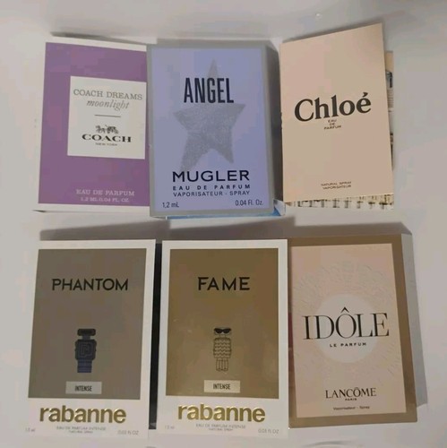 Designer WOMEN`S PERFUME SAMPLES Lot Of 6 Fragrances NEW! Coach Lancome ...