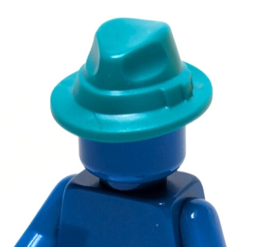 Lego - Minifigure Headgear - Teal Blue, Fedora Hat | eBay