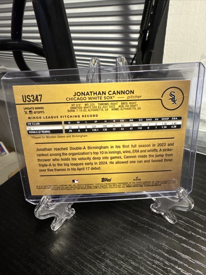 JONATHAN CANNON 2024 Topps RC Golden Mirror SSP Update Series 2 #US347 ...