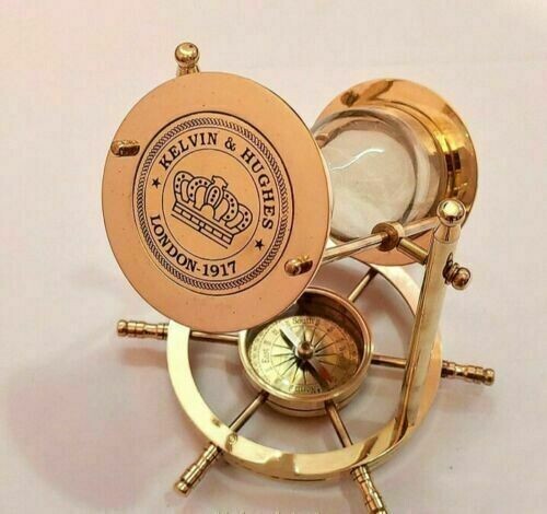 Click to enlarge Hourglass Nautical Antique Brass Ship Maritime 8" Sand ...