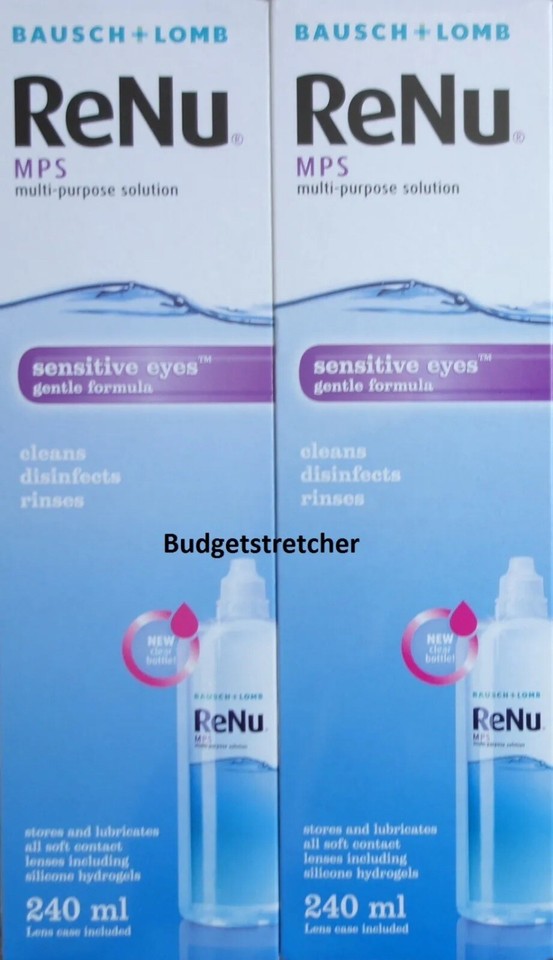 ReNu Contact Eye Lens Solution Cleaner Bausch & Lomb 4 x 240ml Multi ...