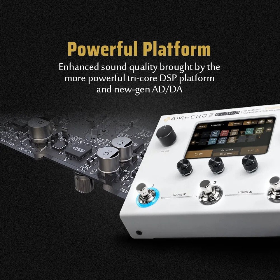 HOTONE Ampero II STOMP MP-300 Multi-effects Processor CDCM HD Effects ...