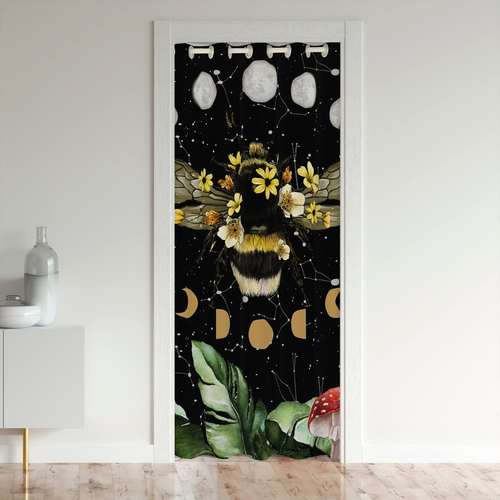 Cute Been Door Curtain for Doorway Privacy 34"X80" Sun and Moon Closet ...