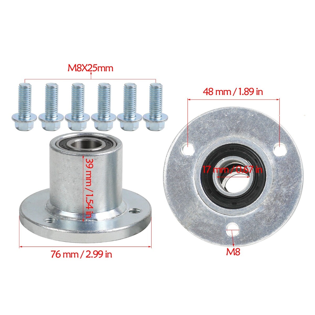 Go Kart 3 Stud Wheel Front Steering Spindle Knuckle Hub ATV Quad Pit ...