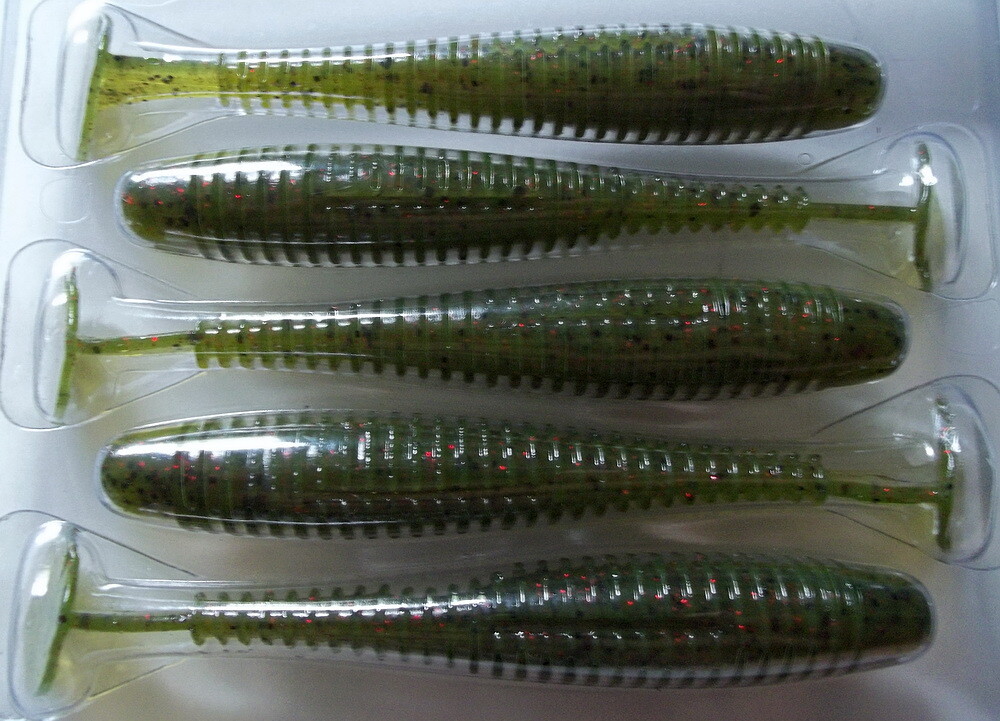 (1) Pack of 5 Kicker Fish Tail Slappers- 4.8" Swimbait-Watermelon Red ...