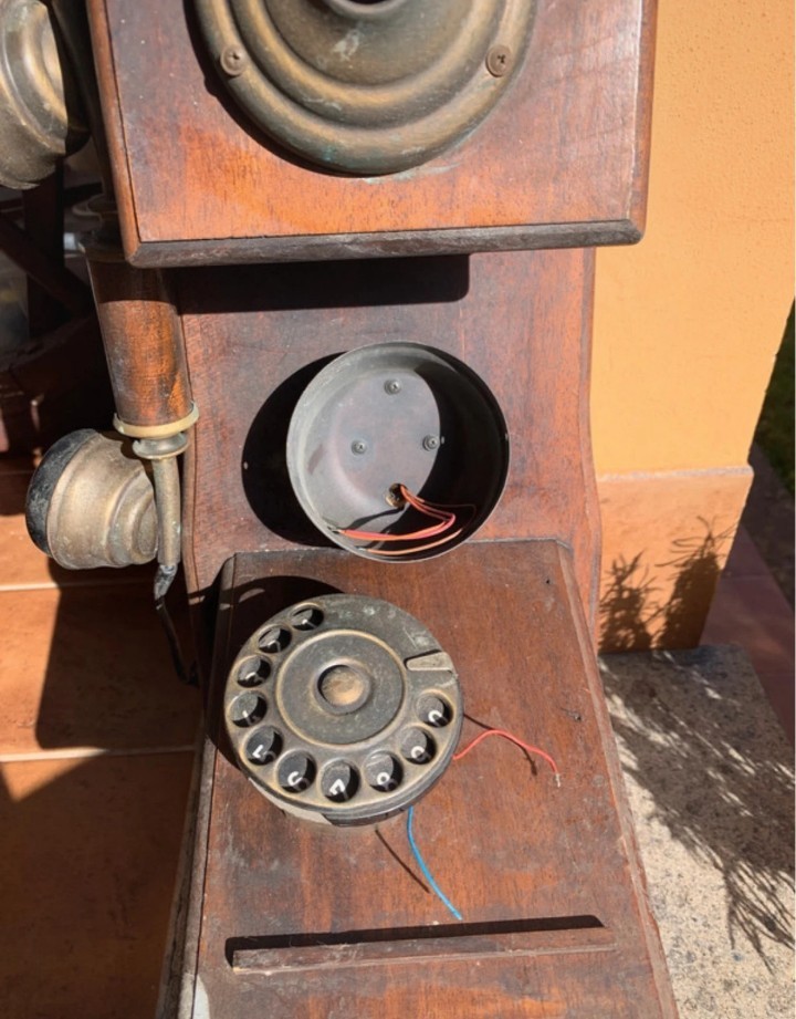 Antique Wooden Wall Telephone – Vintage Rotary Dial – Early 1900s ...