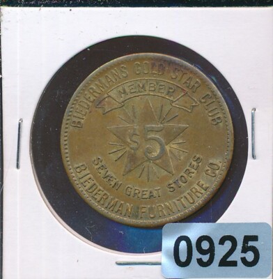 Biederman Furniture St. Louis Missouri 5 Dollar Trade Token | eBay