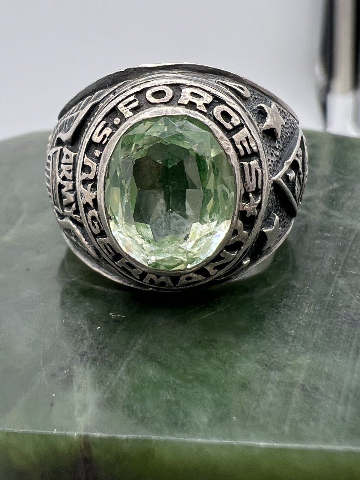 WW2 First Armored División Sterling Silver Ring - Gem