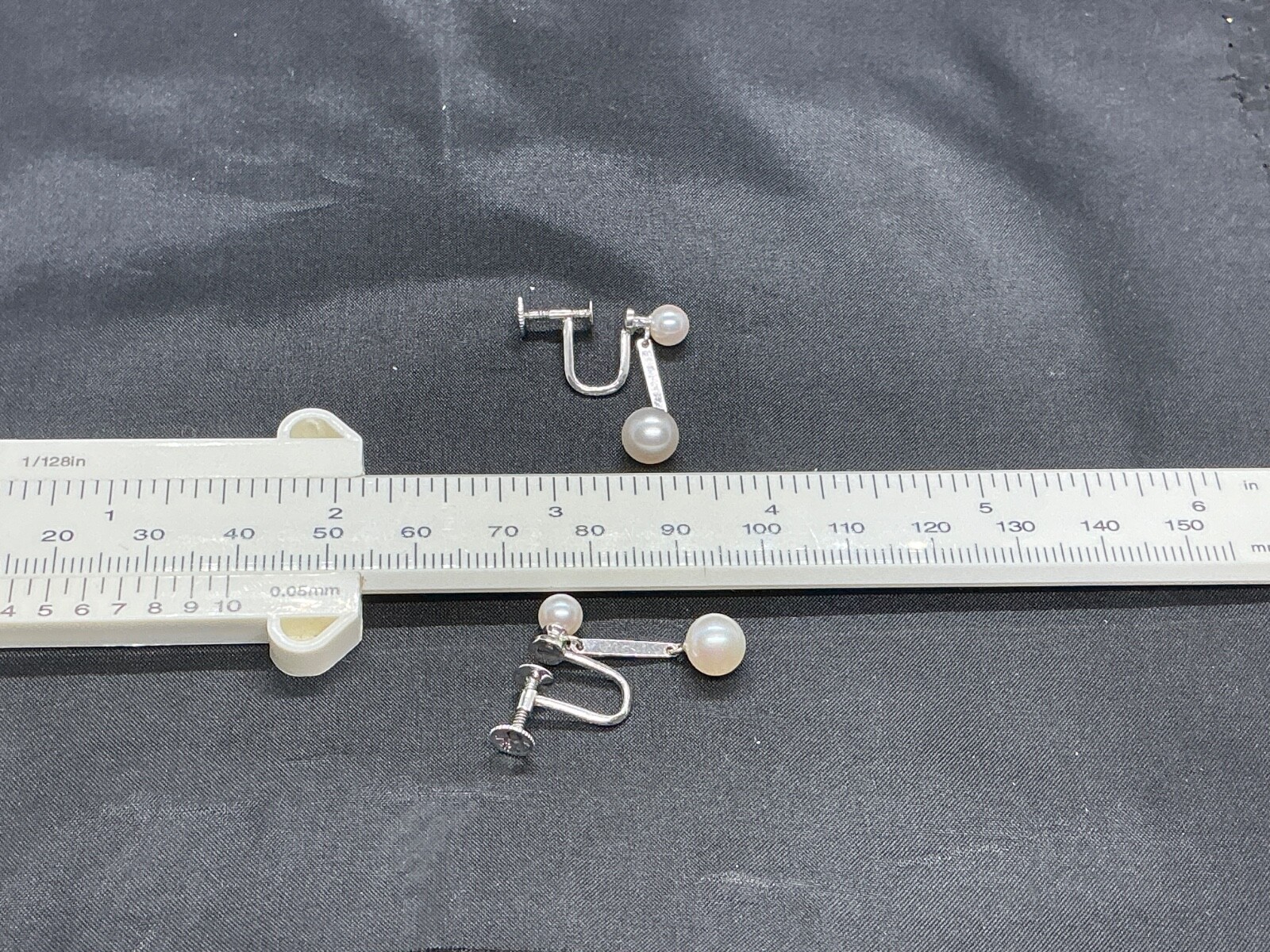 SALE! EstateVintage MIKIMOTO 925 Sterling Silver Akoya Pearl earrings dangle IB | eBay