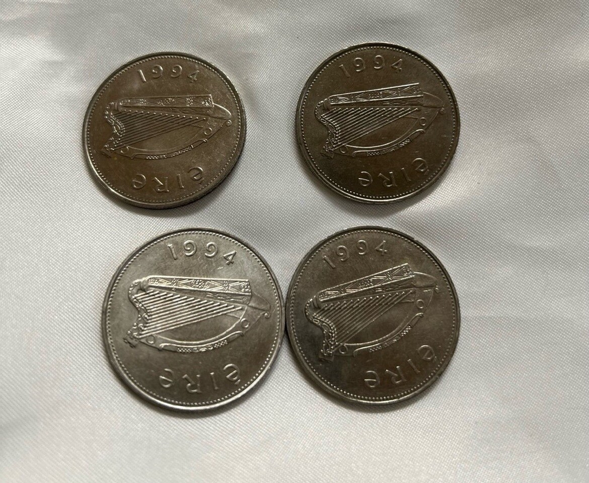 Irish Pre Euro £1 Punt Pound Coin 1994 XF Grade Stag Elk Deer Harp ...