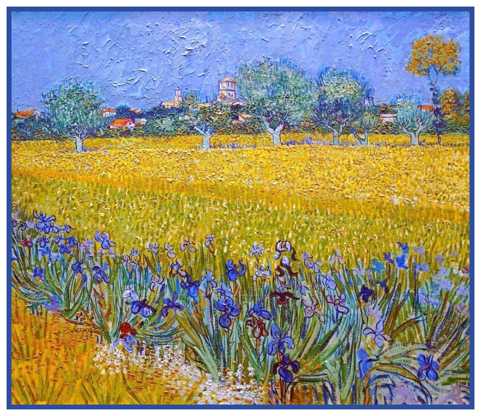 Arles Field Irises Impressionist Vincent Van Gogh Counted Cross Stitch ...