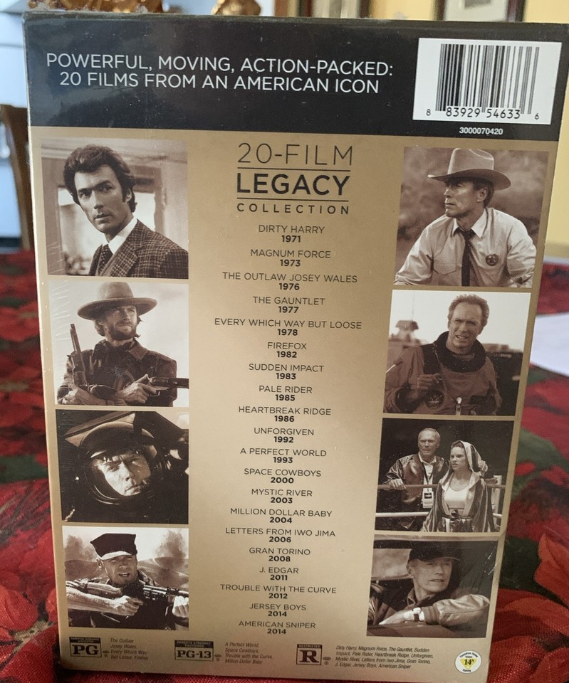 CLINT EASTWOOD 20-Film Legacy Collection Twenty Movies BOXED SET DVD ...