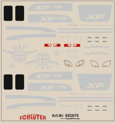 Decals für LKW-Details für DAF XF 106 (silber) (6 x 6 cm) | eBay.de