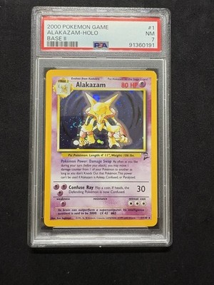 Pokémon TCG Holo Rare Alakazam Base Set 2 PSA 7 | eBay