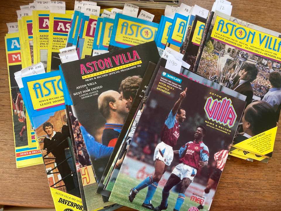 Massive Aston Villa Football Programme Collection – 190 Programes (1982 ...