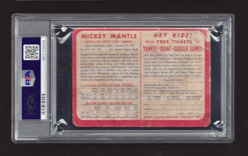 ⚾1953 MICKEY MANTLE STAHL MEYER FRANKS PSA NY YANKEES HOF Very Rare ...