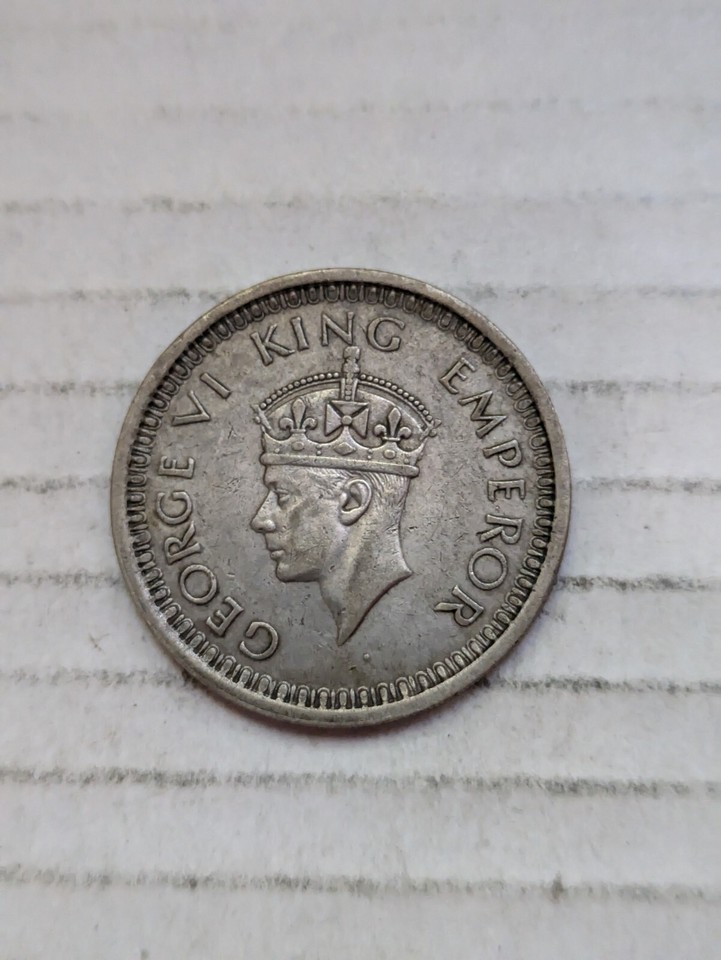 1944 India British One Rupee 50% Silver Ungraded KM#557 George VI 11.6g ...