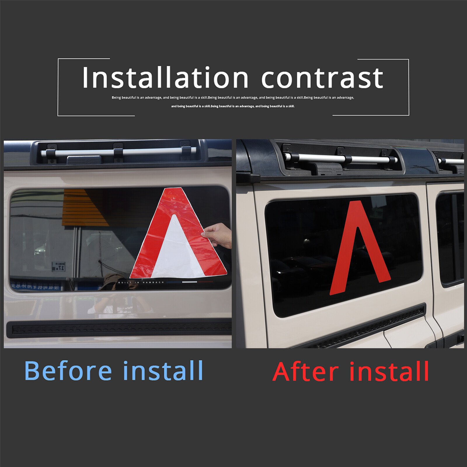 Red Tail Side Window V-Shaped Sticker Decorate Vinyl For Ineos ...