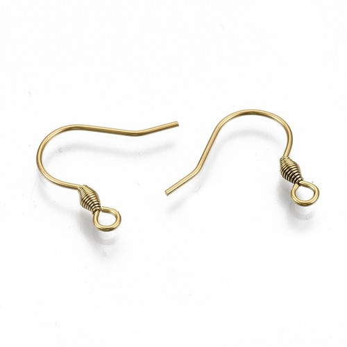 200Pc Stainless Steel Earring Hooks Ear Wire with Horizontal Loop ...