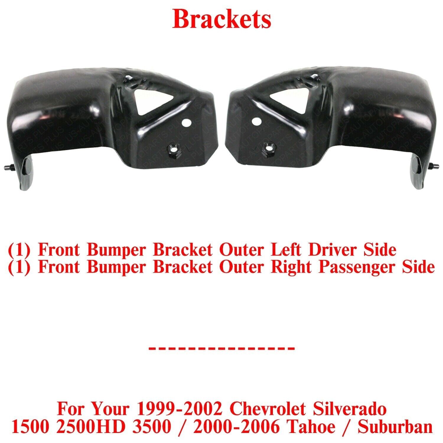 Front Bumper Bracket Outer LH & RH For 1999-02 Silverado /00-06 Tahoe ...