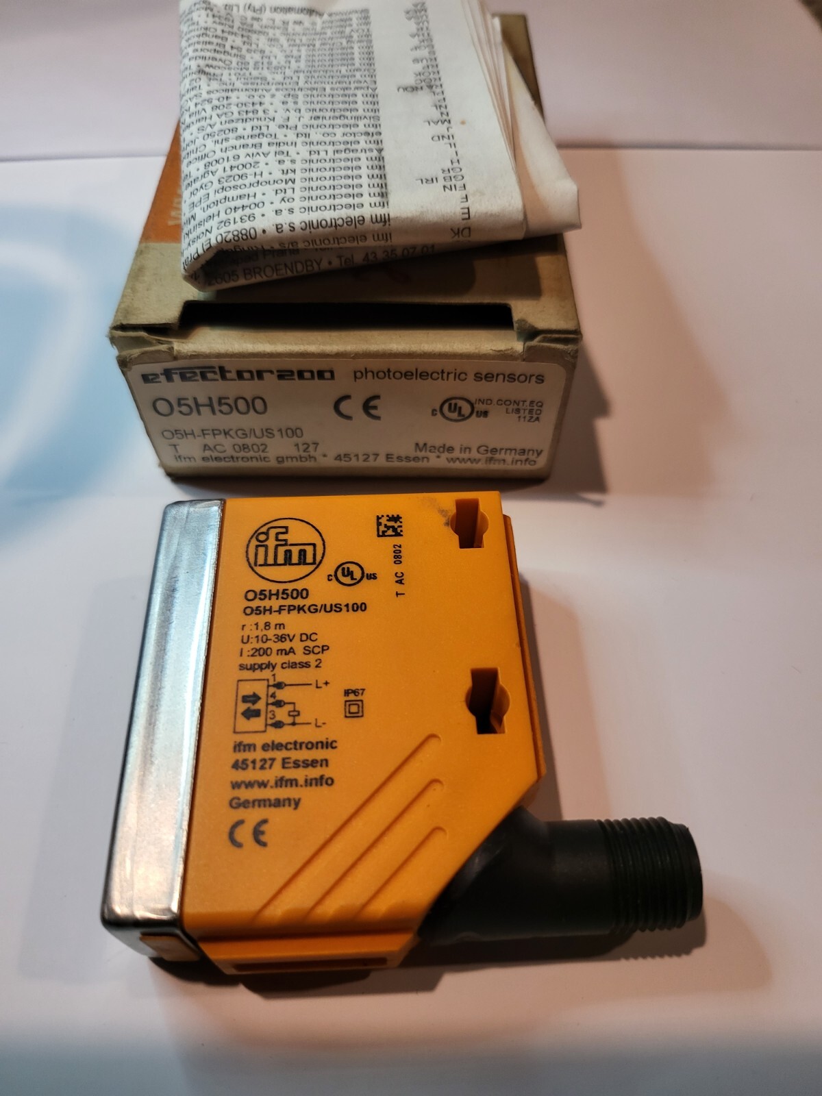 IFM EFECTOR200 O5H500, PHOTOELECTRIC SENSOR. O5H-FPKG/US100 | eBay