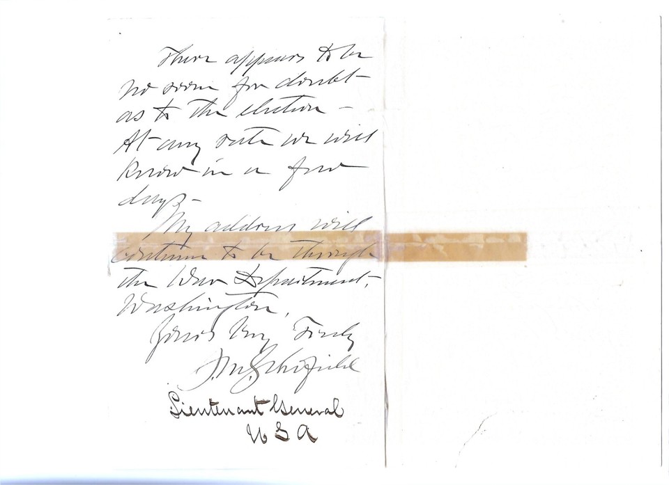 Civil War General John M Schofield ALS from 1894 to a Colonel as Lt ...