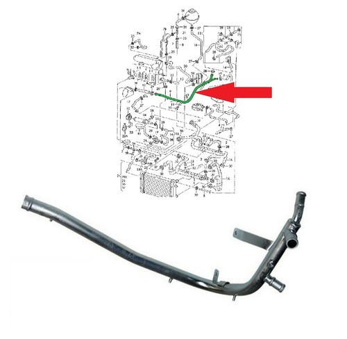 Water Coolant Pipe Tube For Volkswagen Transporter T4 2.4 2.5 95-03 ...