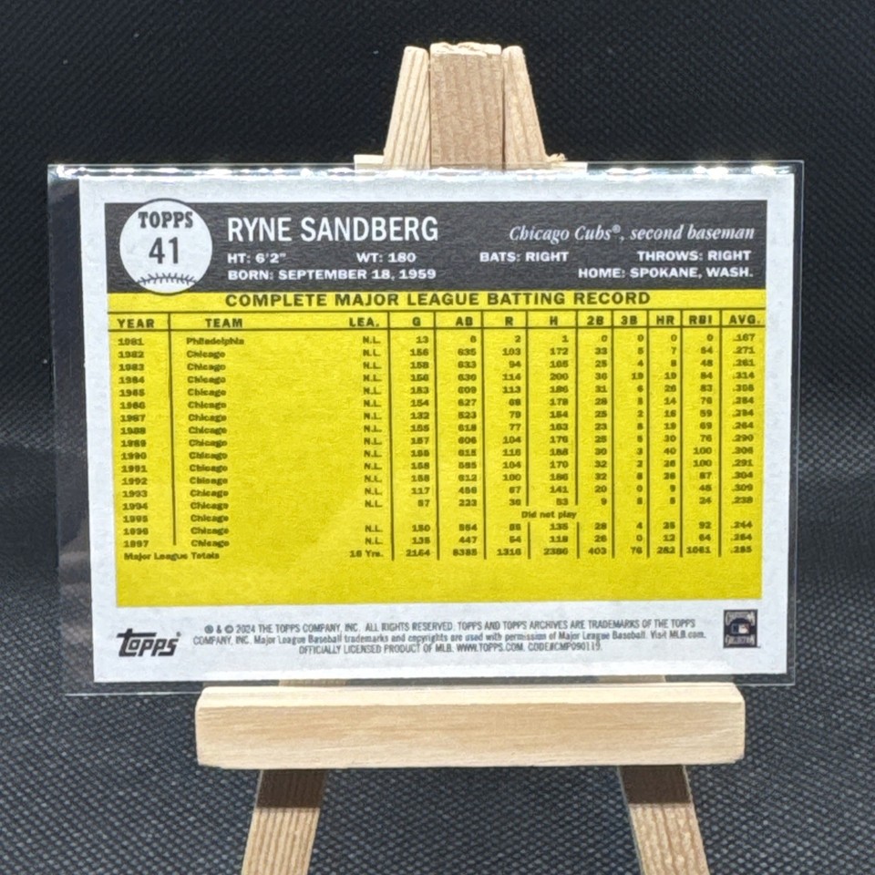 2024 Topps Archives #41 Ryne Sandberg Chicago Cubs | eBay