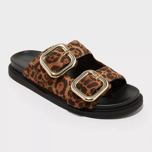 Women's Collin Slide Sandals - Universal Thread Brown Leopard 6.5: | eBay