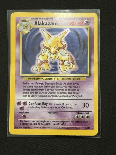 Pokémon TCG Alakazam Base Set 1/102 Holo Unlimited Holo Rare | eBay