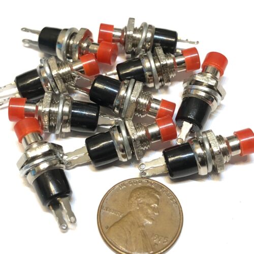 10 Pieces NC Red normally closed Mini Push Button Momentary OFF ON ...