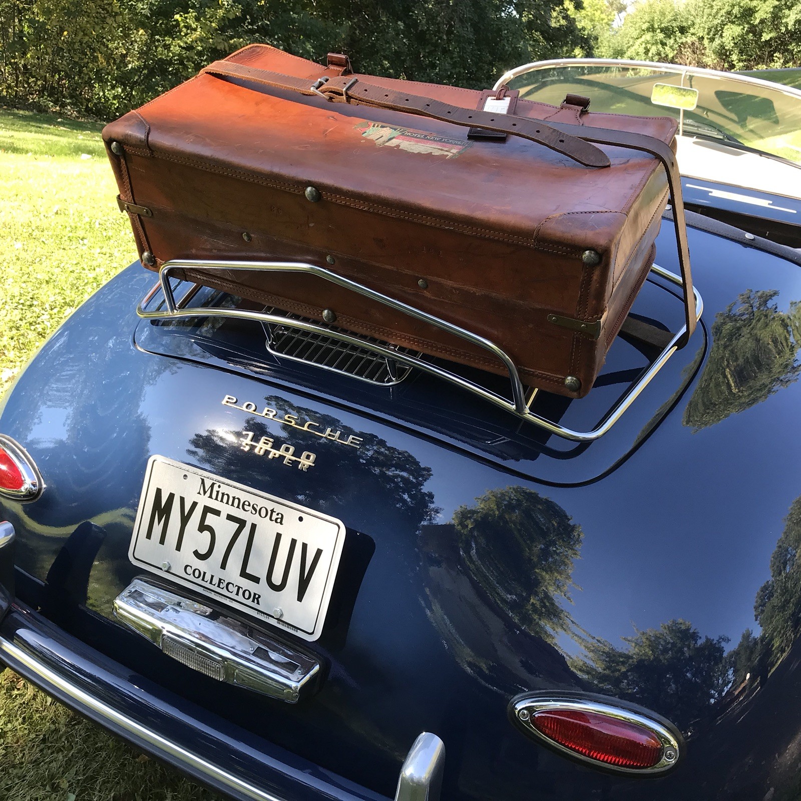 VTG CLEAN K. KAUFMANN LEATHER SUITCASE PORSCHE 356 MG MIDGET RACK CASE ...