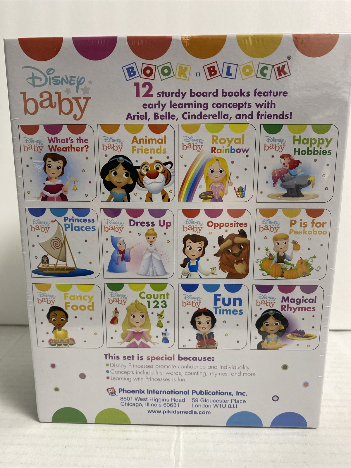 Disney Baby Princess - 12 Book Set Board Books Ariel Belle Cinderella ...