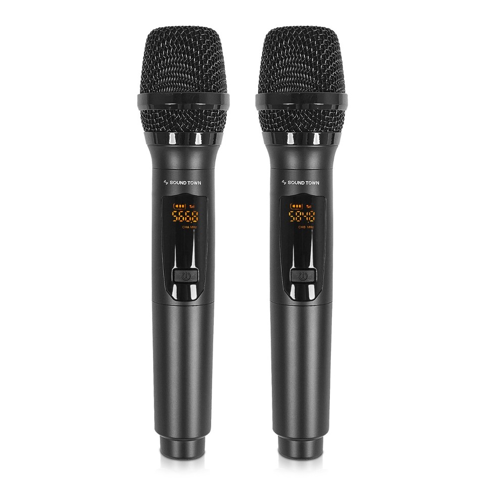 Sound Town Wireless Microphone Karaoke Mixer System w/ 2 Wireless Mic ...