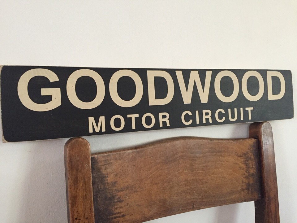 GOODWOOD sign MOTOR CIRCUIT VINTAGE STYLE WOODEN MEMORABILIA RACING ...
