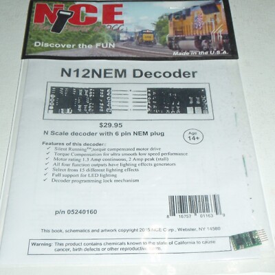 NCE 05240160 N12NEM 6 Pin DCC Decoder for N Scale locomotive | eBay