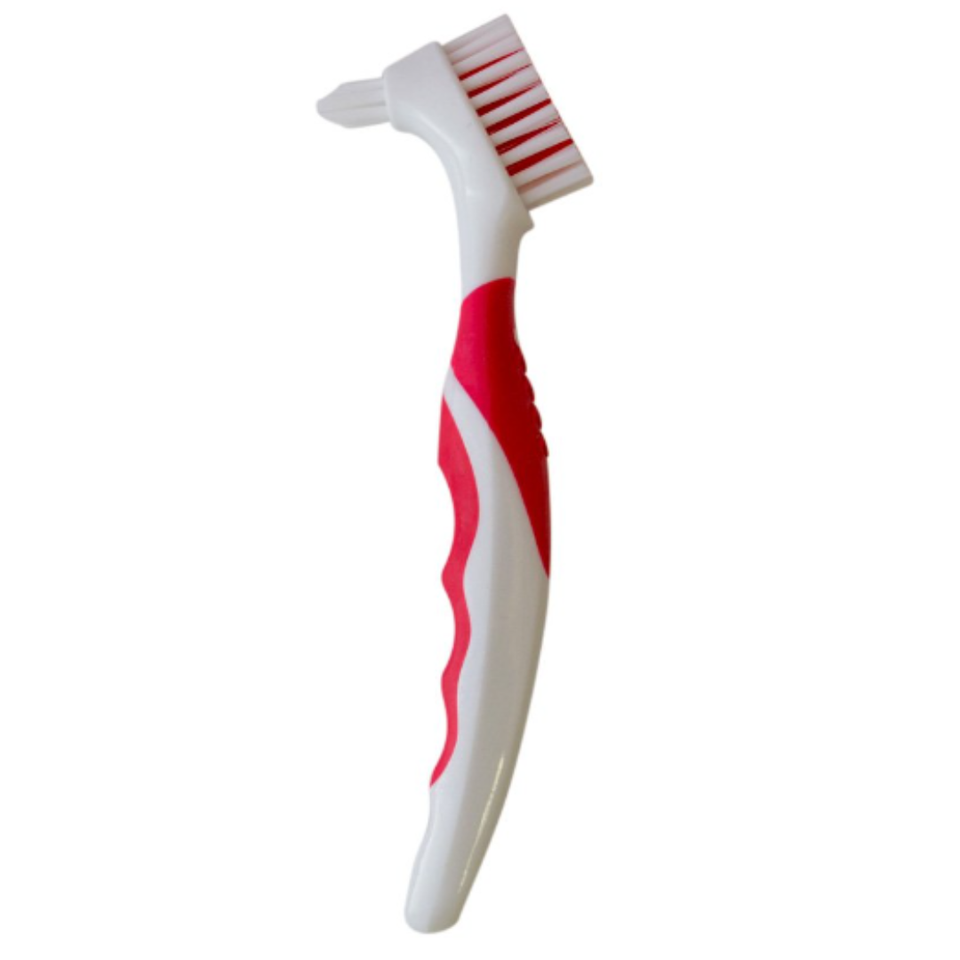 Denture Toothbrush False Teeth Cleaning Brush Ergonomic Handle Bristles ...