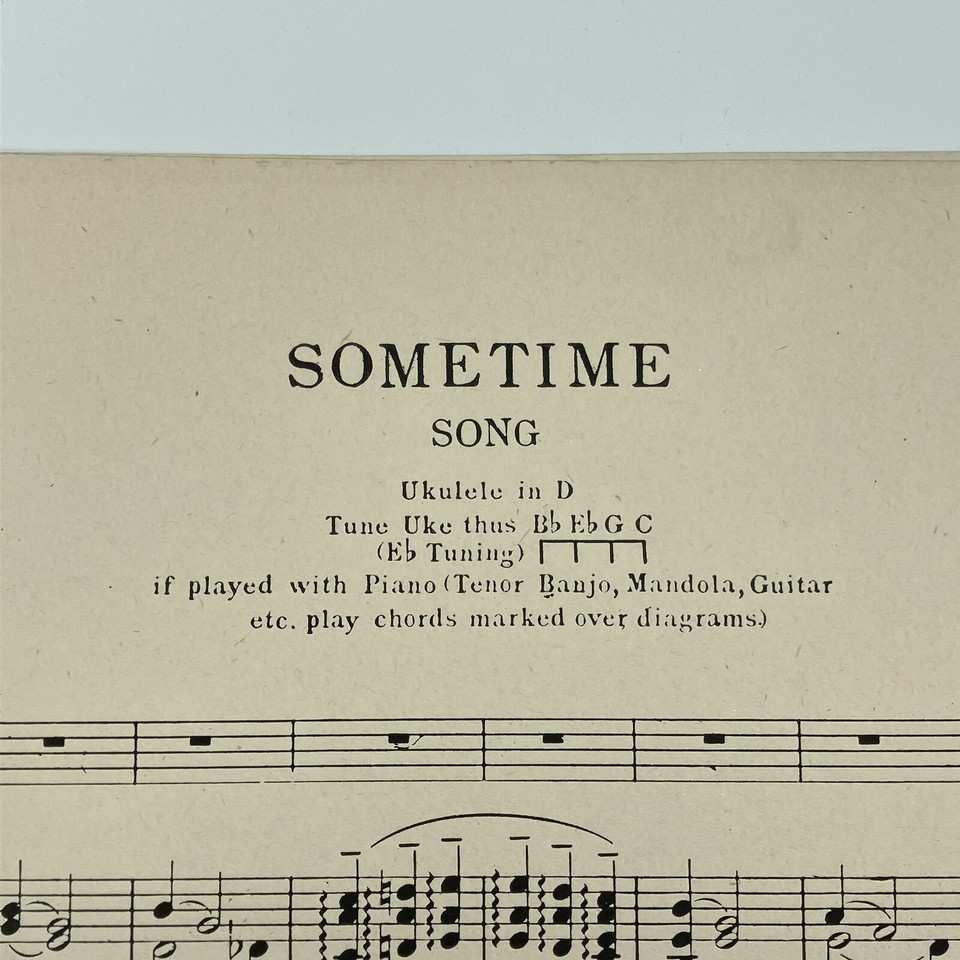 Sometime Song Banjo Land Vintage Sheet Music Ukulele Mandola Fiorito ...