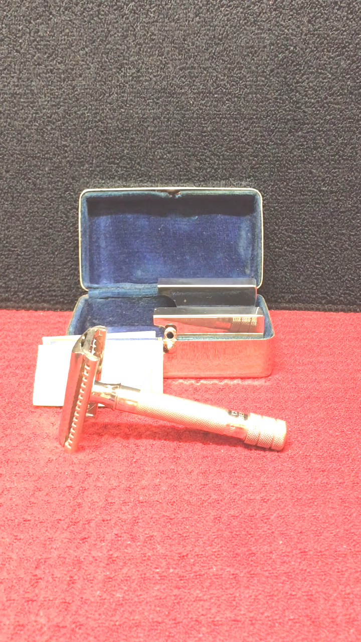 *RARE* 3-Piece Pomco Slant Safety Razor w/Case - Hoffritz Cousin - Nice ...