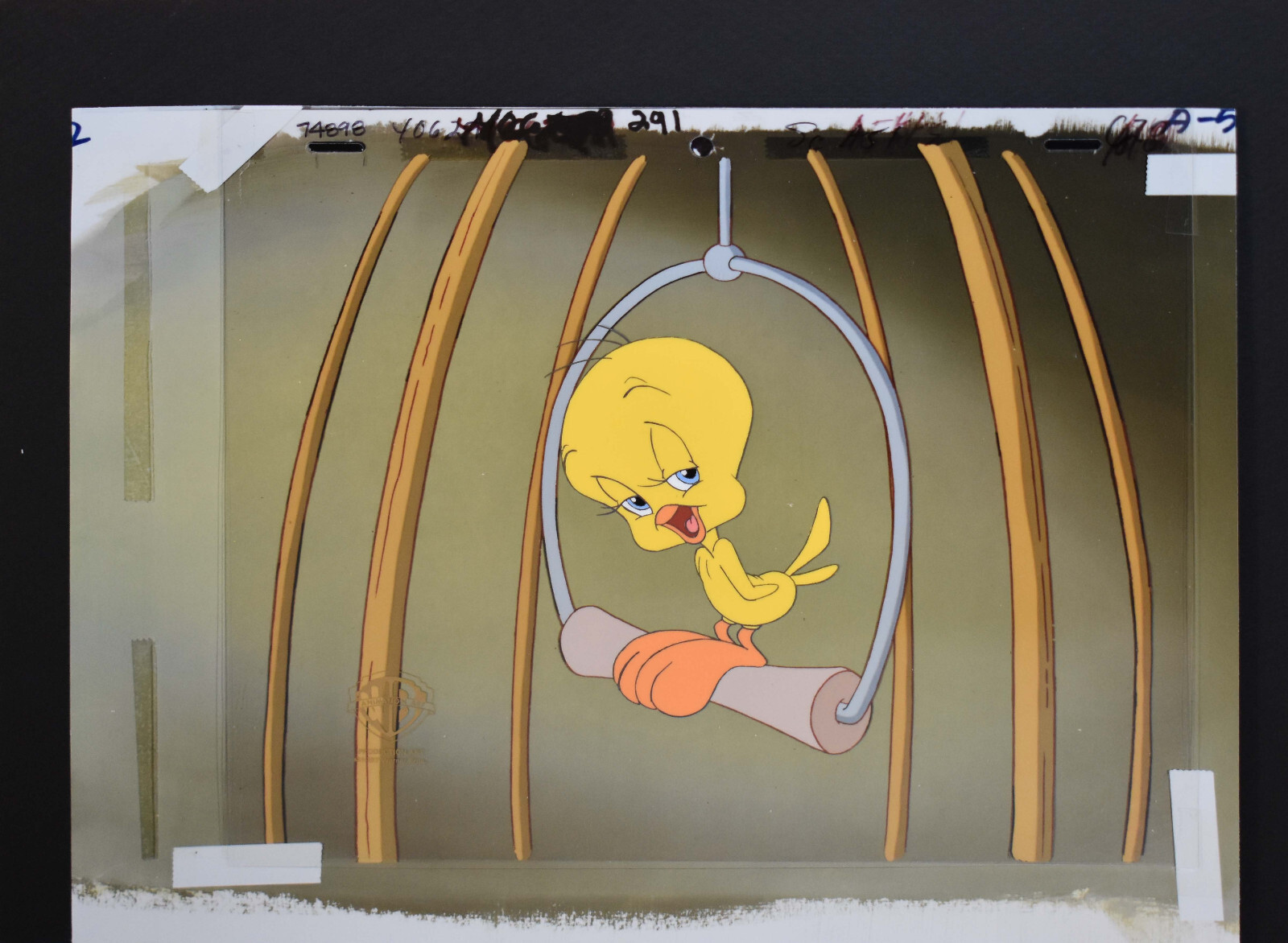 WARNER BROS. Two Looney Tunes Animation Cels, Bugs Bunny & Tweety, with ...