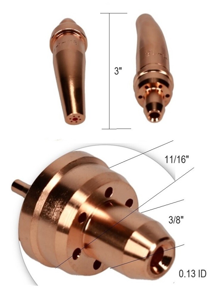 Acetylene Cutting/Gouging Tip 1-118 #2, 2-1-118 Fits Victor Gouging Tip ...