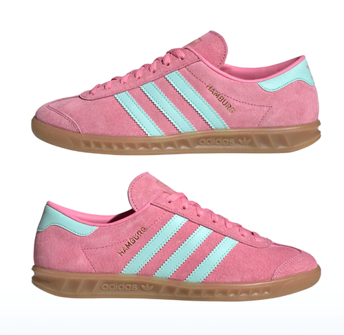 Adidas Women's Hamburg Bliss Pink Flash Aqua Casual Shoes IH5459 | eBay ...