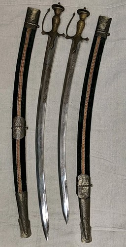 Indian Tulwar Antique Swords And Scabbards, Taj, Golden Temple, Set Of ...