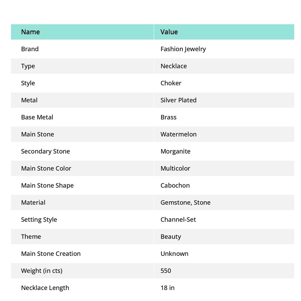 Copper Watermelon Tourmaline Morganite Gemstone Jewelry Necklace 18" SR ...